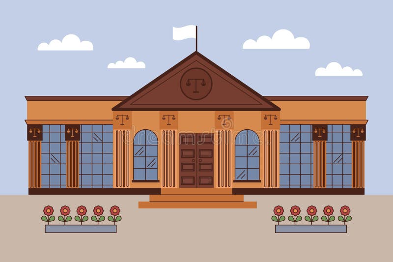 Elegant Courthouse Building with Classical Columns and Large Windows ...