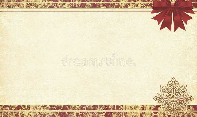 Elegant Cream Burgundy Festive Background with Bow Snowflake Stock ...