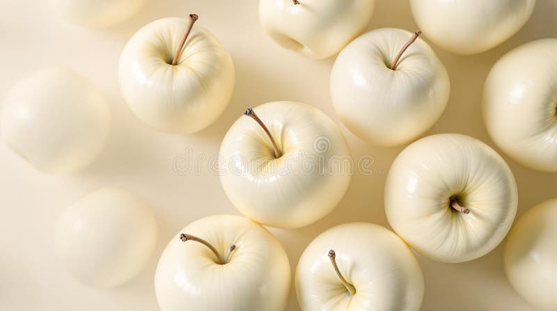 Elegant Cream-colored Apples on Light Background Stock Image - Image of ...