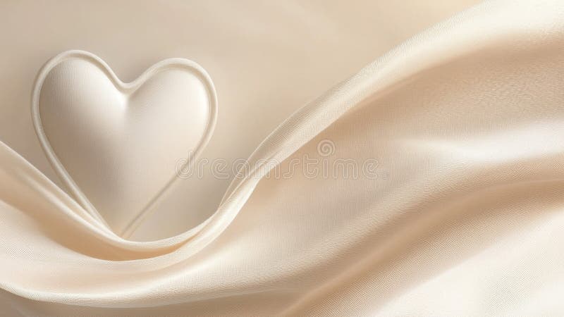 Elegant Cream Silk Fabric with Embossed Heart Stock Illustration ...