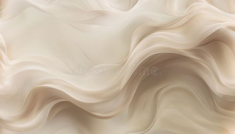 Elegant Cream Silk Waves Creating Abstract Fluid Movement in Soft Light ...