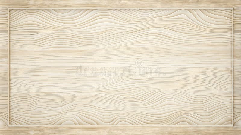 Elegant Cream Wood Grain Panel with Intricate Wave Pattern and Simple ...
