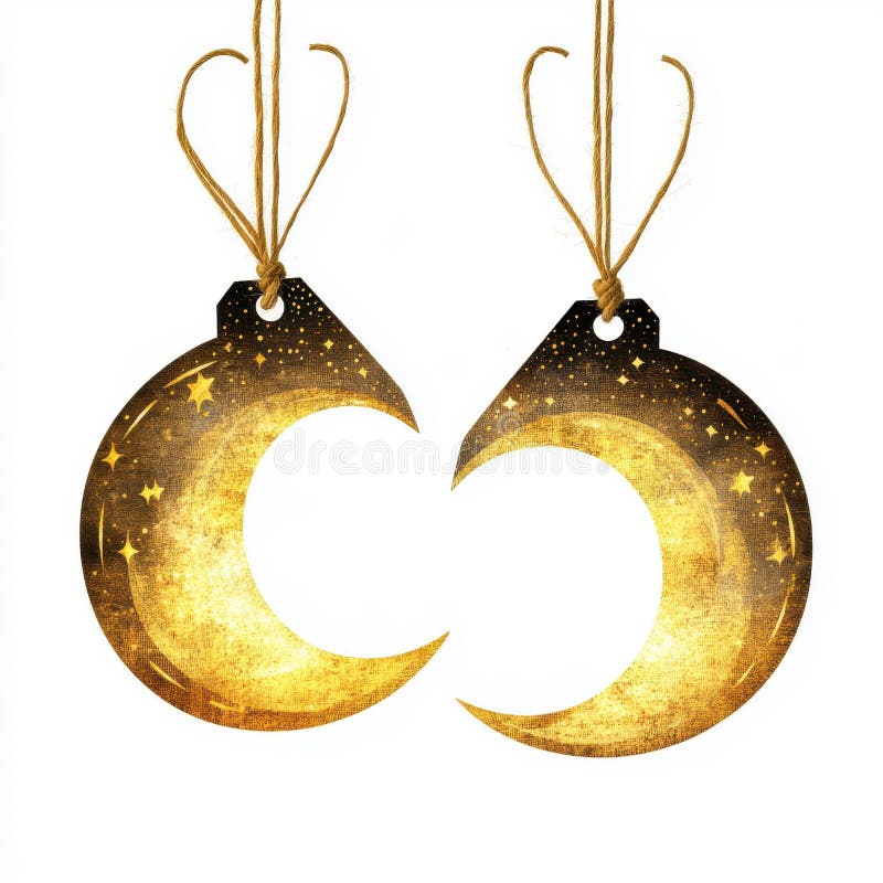 Elegant Crescent Moon Keychains Featuring Intricate Designs Isolated on ...