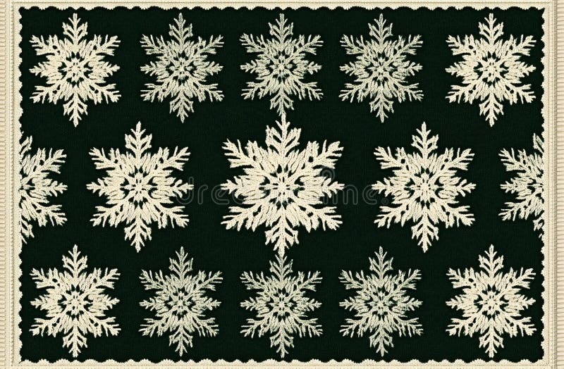 Elegant Crochet Snowflake Pattern Dark Green High Quality Image Stock ...