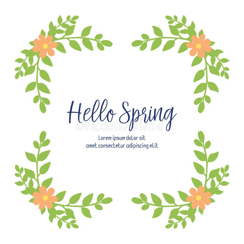 Elegant Crowd of Leaf and Floral Frame, for Hello Spring Cards ...
