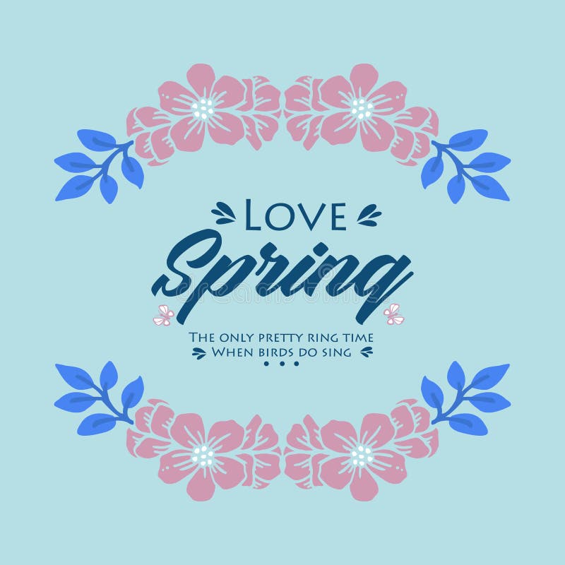 Elegant Crowd of Leaf and Pink Wreath Frame, for Love Spring Greeting ...