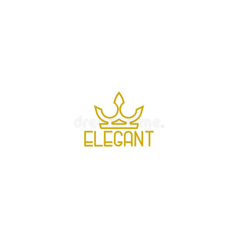 Elegant Crown Logo with Shadow Stock Vector - Illustration of symbol ...