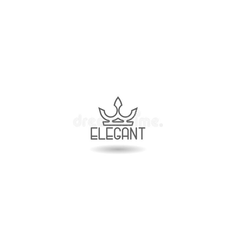 Elegant Crown Logo with Shadow Stock Vector - Illustration of symbol ...