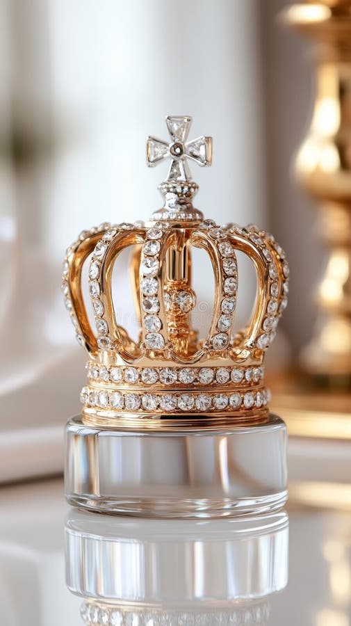 Elegant Crown-shaped Container with Intricate Details and Sparkling ...
