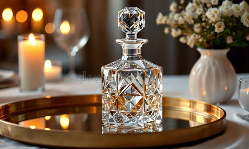 "Elegant Crystal Decanter Romantic Dinner Setting Luxury Table Decor 4K Video" Stock Footage ...