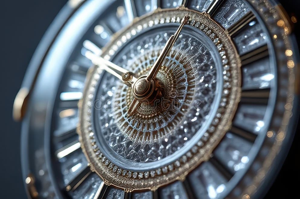 Elegant Crystal-Embedded Clock with Exquisite Design Stock Illustration ...