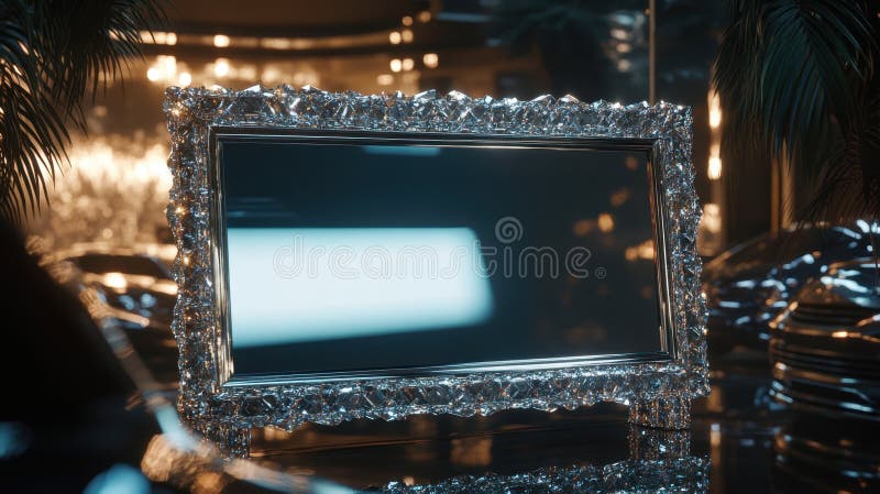 Elegant Crystal Embellished Photo Frame on Luxurious Table Setting ...