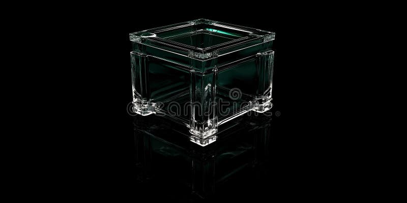 Elegant Crystal Glass Box with Lid Modern Design Empty Reflective ...