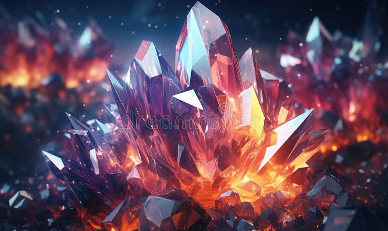 Elegant Crystal Structure with a Glass Morphism Effect. AI Generative ...