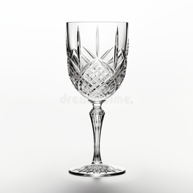 Elegant Crystal Wine Glass with Detailed Pattern Stock Illustration ...