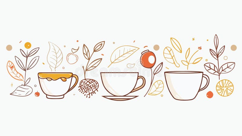 Elegant Cup Tea Coffee Silhouette Line Art Vector Icon Stock Vector ...