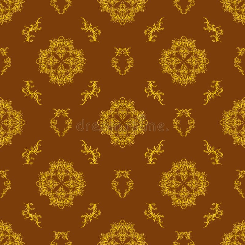 Vintage Scrolling Floral Seamless Pattern Stock Illustrations – 12 ...