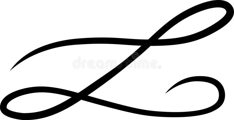 Cursive Capital L Black White Stock Illustrations – 10 Cursive Capital ...