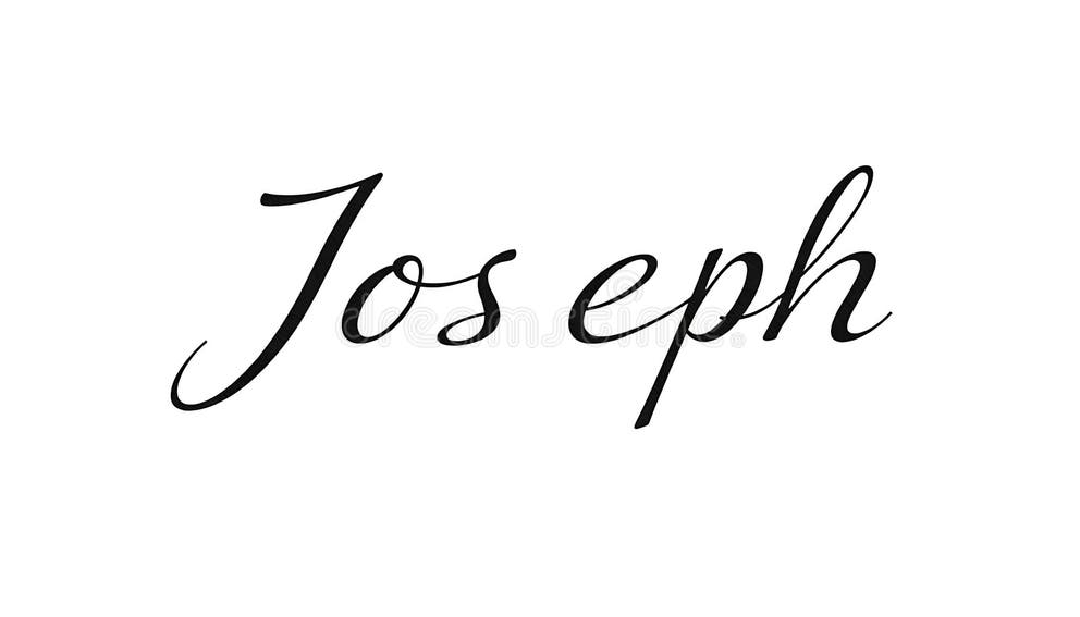 Elegant Cursive Handwritten Name Joseph Calligraphy Stock Illustration ...