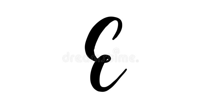 Elegant Cursive Letter E: a Stylish Handwritten Monogram Stock ...