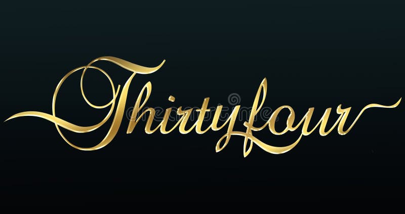 Thirty-four Gold Lettering stock illustration. Illustration of theme ...