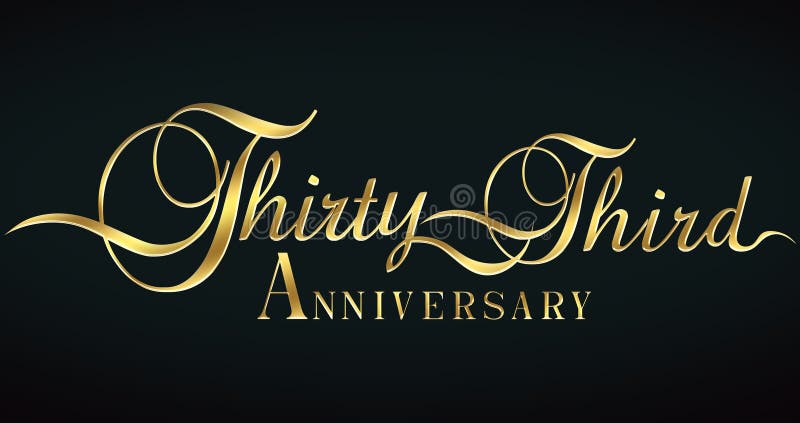 33 Anniversary in Gold Letters Isolated on Transparent Background Stock ...
