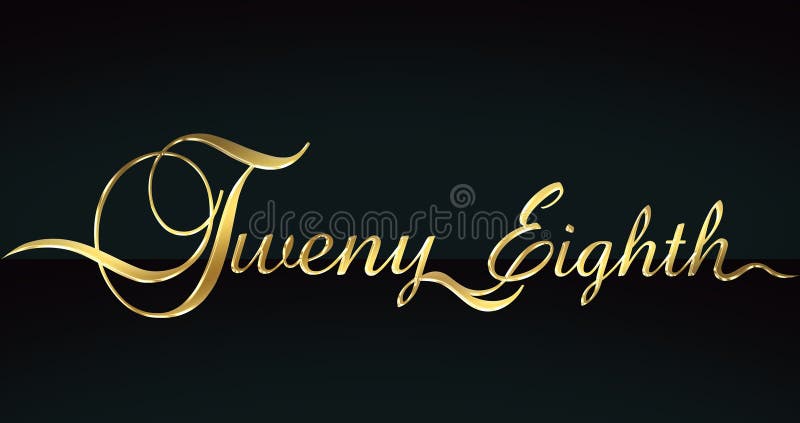 Number 28 in Isolated Golden Letters Stock Illustration - Illustration ...
