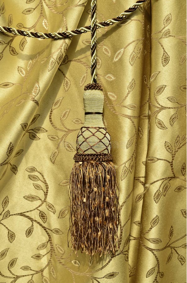 Luxury Curtain Drapes and Tassel Stock Image - Image of indoors ...