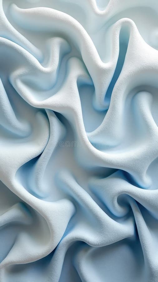 Elegant Curves Light Blue Fabric Soft Textures Flowing Patterns Stock ...