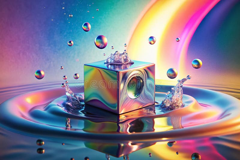 Elegant Custom Printed Gift Box Featuring 3D Floating Objects and ...