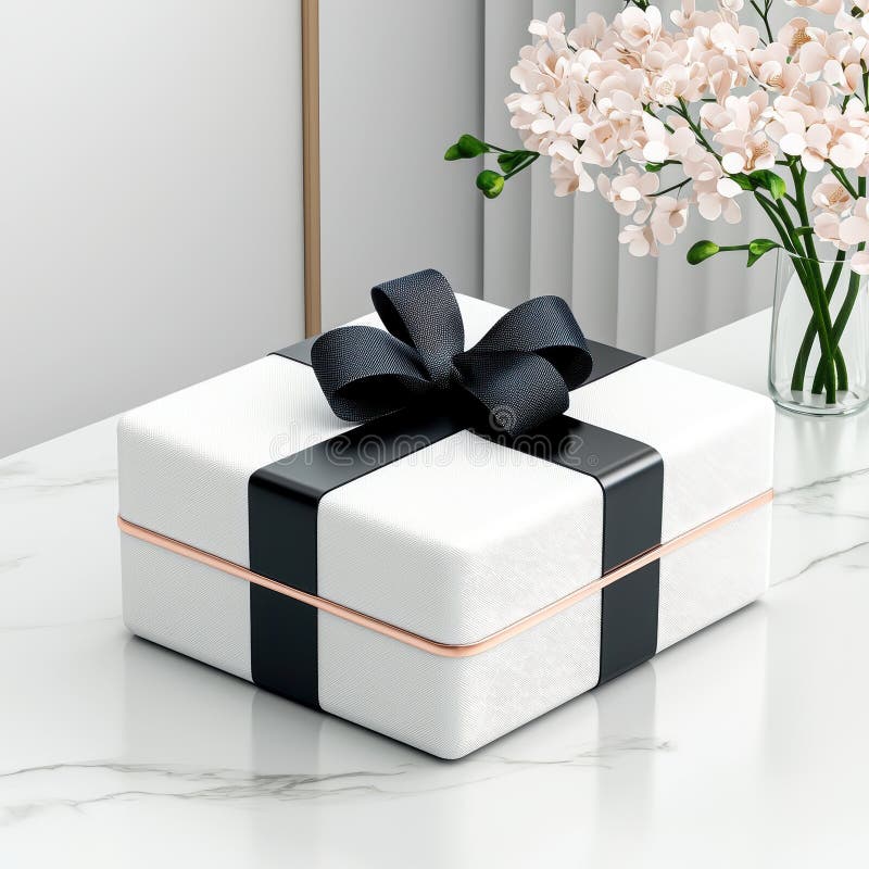 Elegant Customized Gift Box with Name Engraving Stock Illustration ...