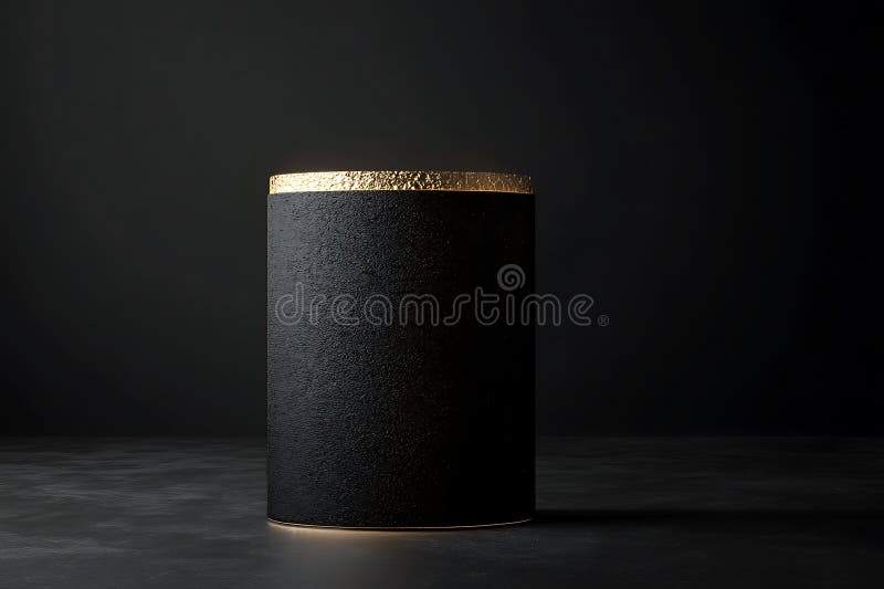 Elegant Cylindrical Black Object with a Subtle Textured Surface and a ...
