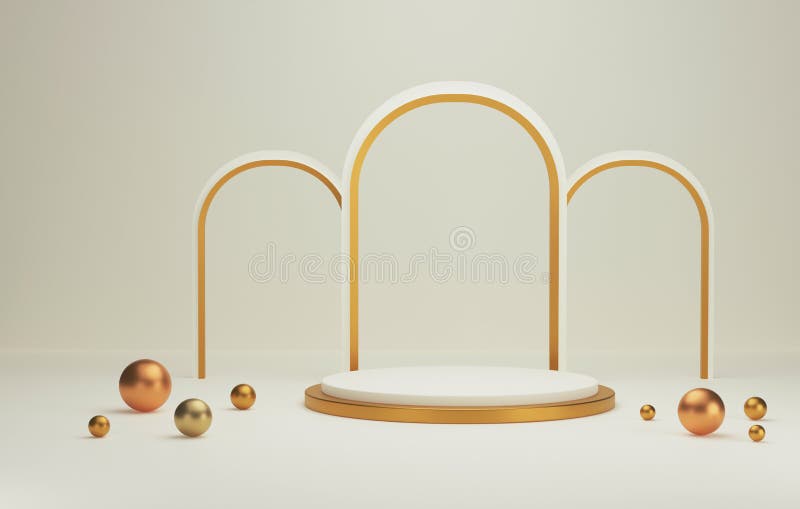 Elegant Cylindrical White Plinth and Geometric Round Objects on ...