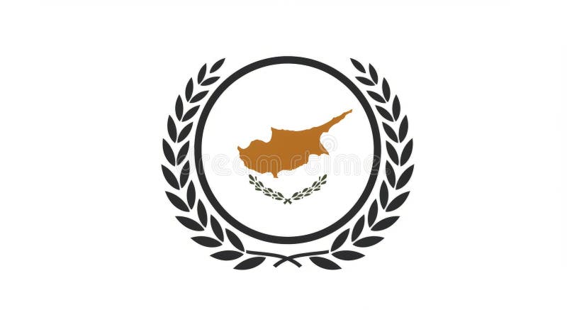 Elegant Cyprus Flag Emblem with Laurel Wreath Stock Illustration ...
