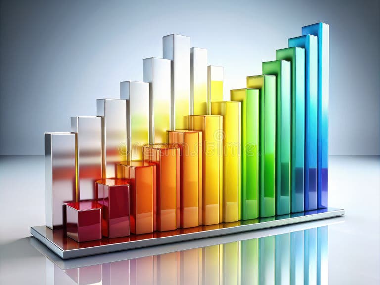 Elegant 3D Bar Chart Photography: a Modern Visual Communication of Data & Style on a Stock ...