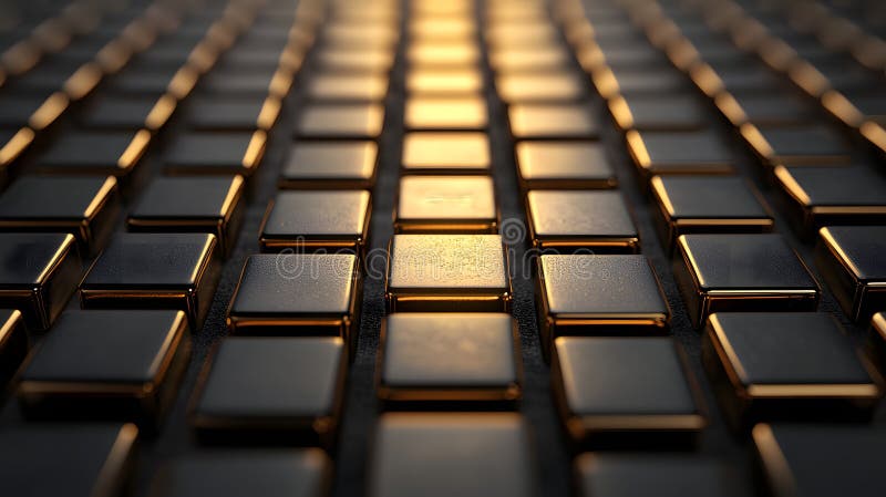 Elegant 3D Bars Bathed in Warm Light, Creating a Mesmerizing Geometric ...