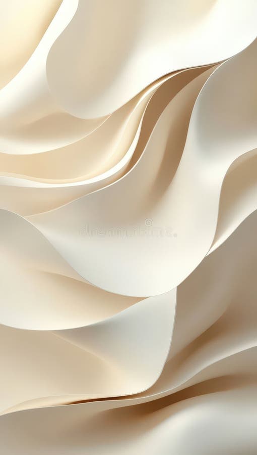 Elegant 3D Beige and Cream Paper Wave Abstract Background with Soft ...