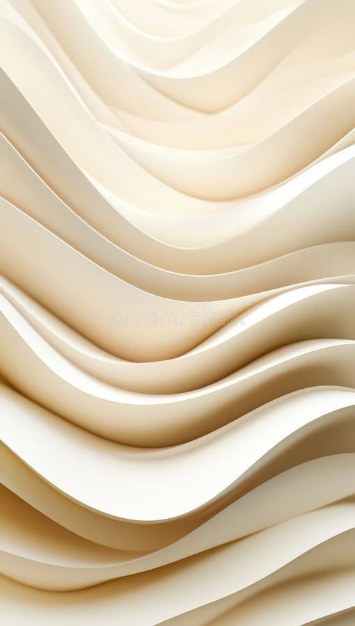 Elegant 3D Beige and Cream Paper Wave Abstract Background with Soft ...