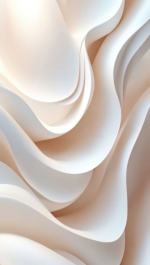 Elegant 3D Beige and Cream Paper Wave Abstract Background with Soft ...