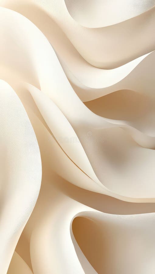 Elegant 3D Beige and Cream Paper Wave Abstract Background with Soft ...
