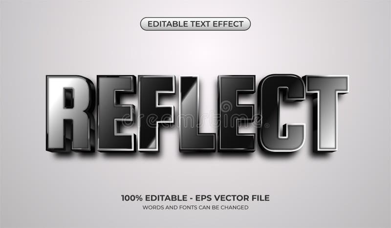 Elegant 3d Black Reflective Text Effect. Editable Masculine Text ...