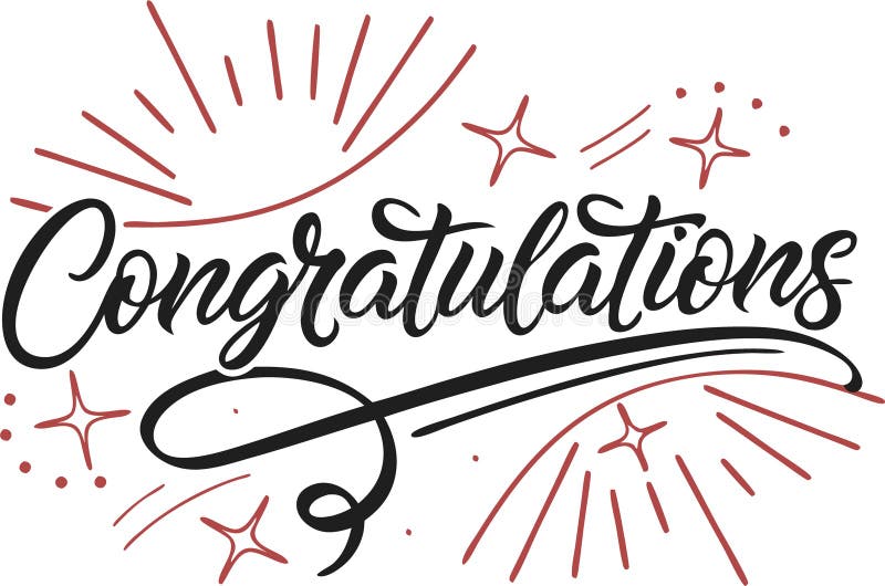 Illustration with Calligraphic Inscription Congratulations Vector ...