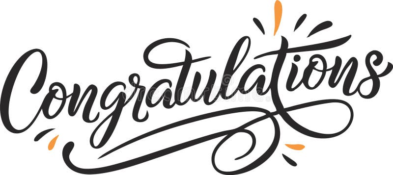 Illustration with Calligraphic Inscription Congratulations Vector ...