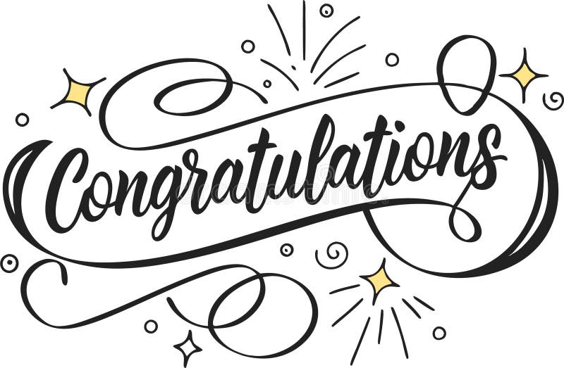 Illustration with Calligraphic Inscription Congratulations Vector ...