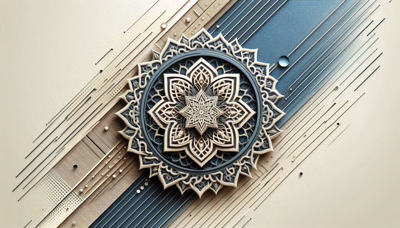 3D Islamic Geometry Halftone with Macro View and Nature-Inspired Edge ...