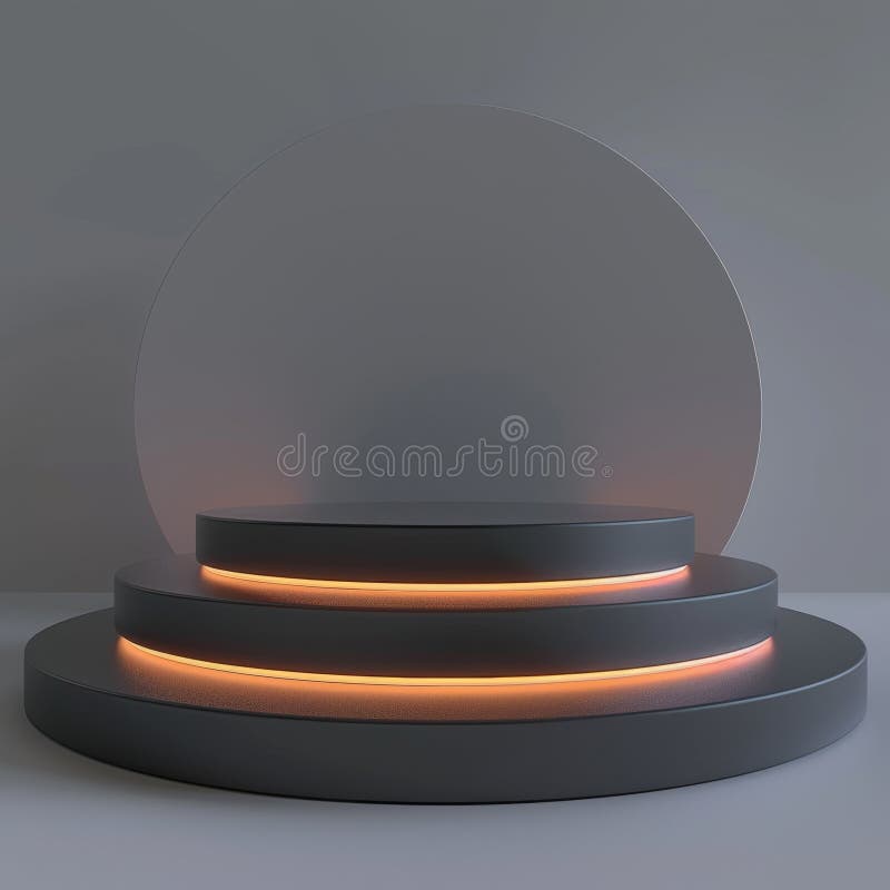 Elegant 3D Minimal Element with Circular Platforms and Soft Ambient ...