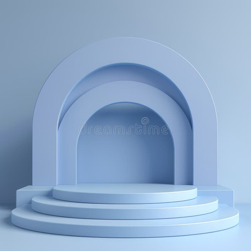 Elegant 3D Minimal Element with Soft Blue Tones and Geometric Shapes ...