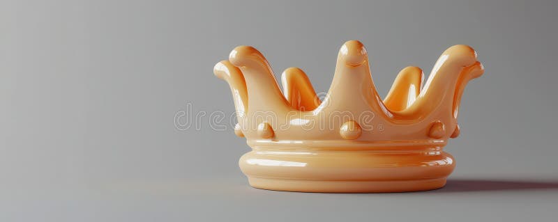 Elegant 3D Rendering of a Golden Crown on a Neutral Background Stock ...