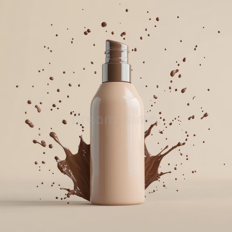 An Elegant 3D Rendering of a Liquid Makeup Foundation Bottle ...