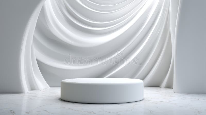 Elegant 3D Swirl Background with Floating Circular Platform for Display ...